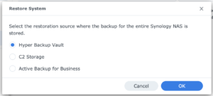 Restoring Hyper Backup - Storage Alchemist