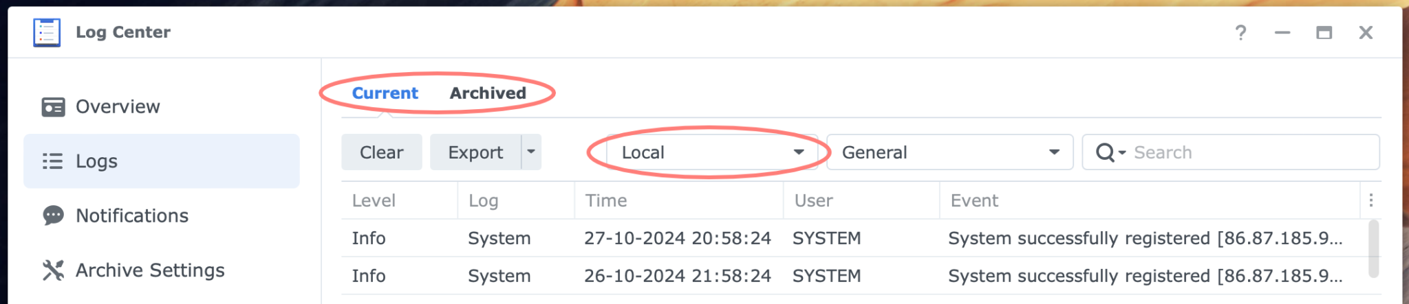 Using Log Center On Synology NAS - Storage Alchemist