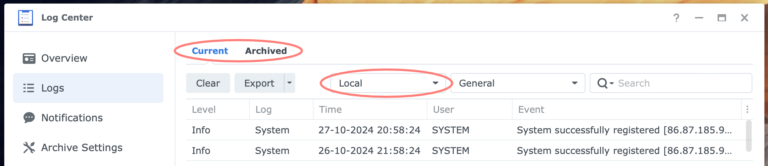 Using Log Center On Synology NAS - Storage Alchemist