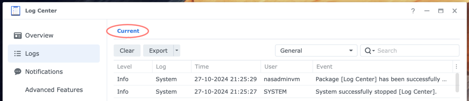 Using Log Center On Synology NAS - Storage Alchemist