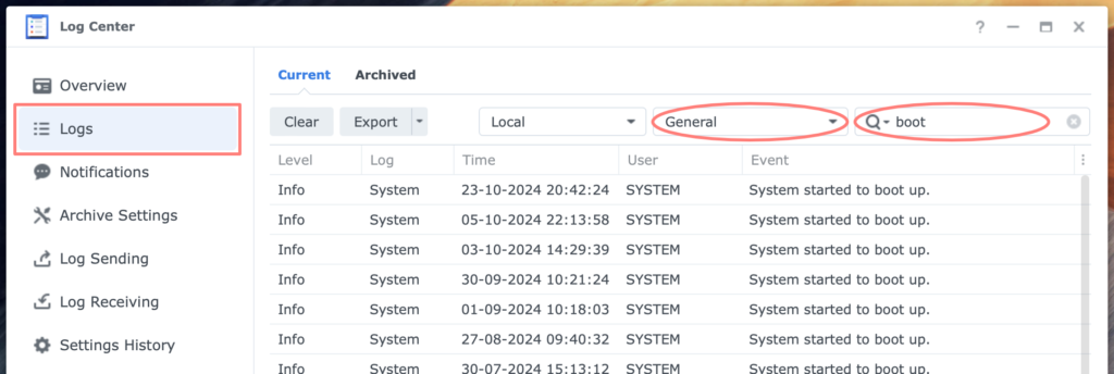 Using Log Center On Synology NAS - Storage Alchemist