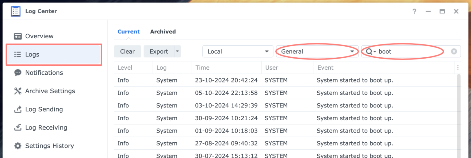 Using Log Center On Synology NAS - Storage Alchemist