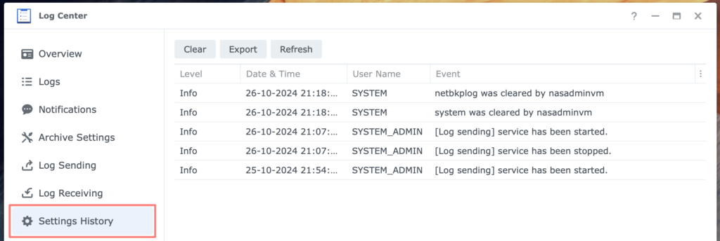 Using Log Center On Synology NAS - Storage Alchemist